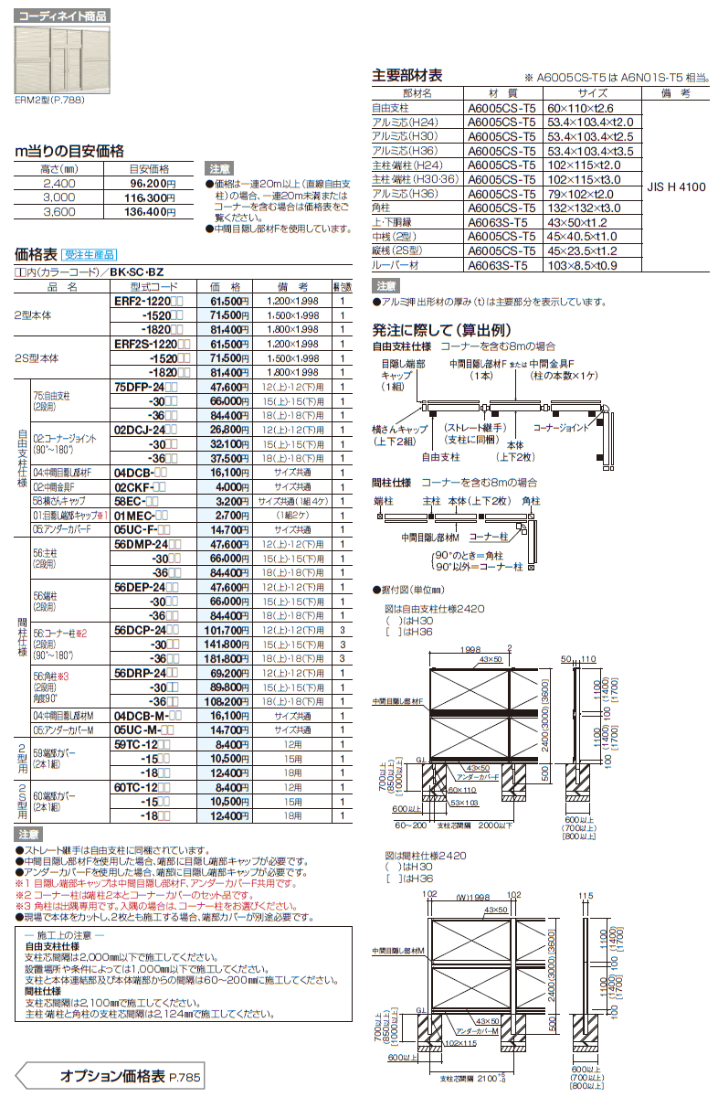 四国化成 ルーバーフェンスERF2型 ルーバーフェンスERF2S型 2段仕様の販売